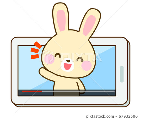 Rabbit Youtuber Illustration - Stock Illustration [67932590] - PIXTA