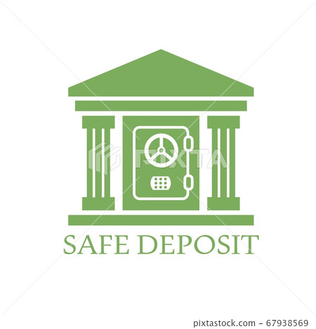 Bank safe deposit icon logo concept. Financial - Stock Illustration ...