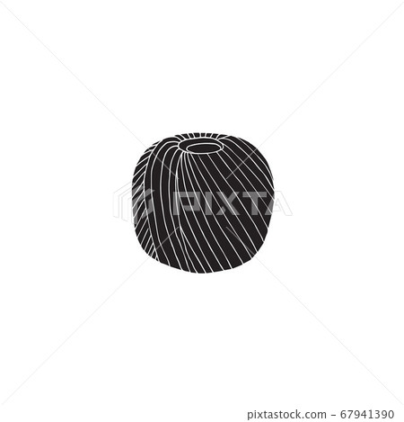 Vector black hand drawn sketch knitting thread - Stock Illustration ...