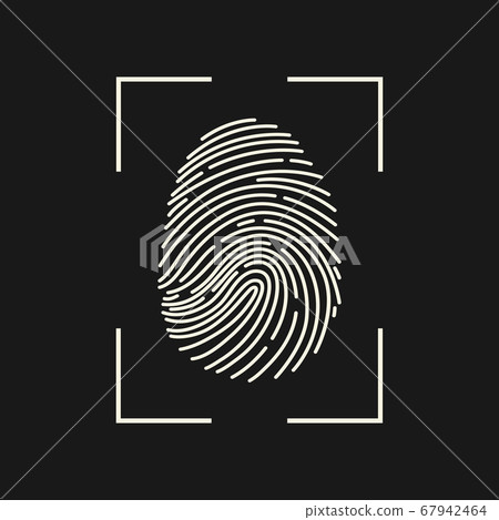 Fingerprint icon. Cyber security concept.... - Stock Illustration ...