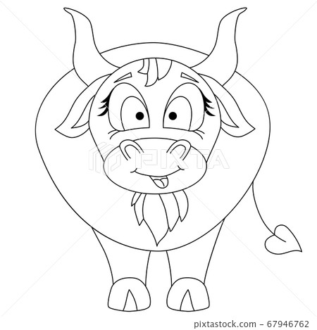 Cute bull Chinese New Year 2021 year of the... - Stock Illustration ...