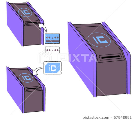 A set illustration of putting a ticket at the... - Stock Illustration ...