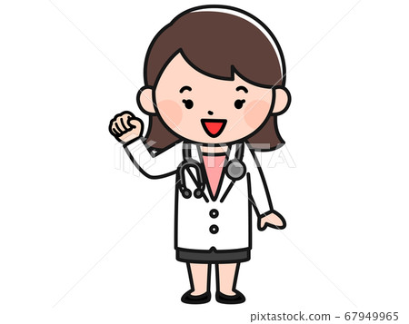 Doctor doing a guts pose (female) - Stock Illustration [67949965] - PIXTA