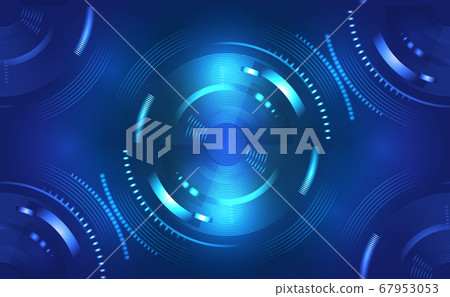 Seamless blue technology texture with round... - Stock Illustration ...