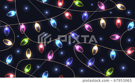 Seamless texture with festive colored lights... - Stock Illustration ...