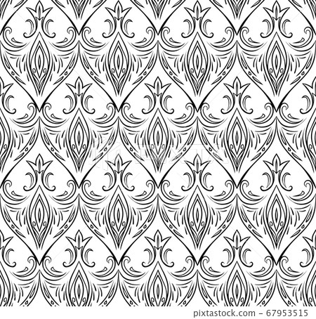 Seamless vintage floral texture. Vector background-插圖素材 [67953515 ...