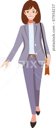 Business woman commuting with a smile - Stock Illustration [67958237 ...