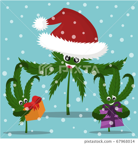 Christmas cannabis. - Stock Illustration [67968014] - PIXTA