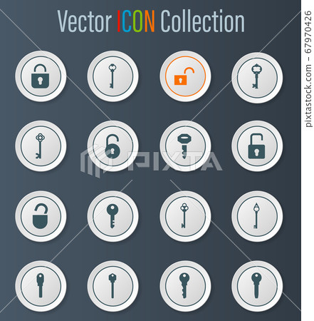 Lock and Key icons set - Stock Illustration [67970426] - PIXTA