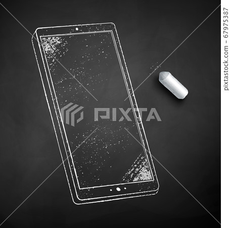 Chalk drawn illustration of smartphone - Stock Illustration [67975387 ...