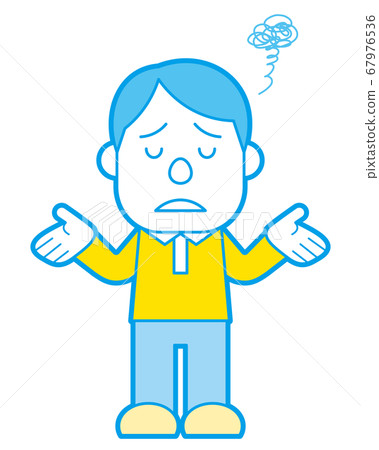 Young men sorry sorry simple color - Stock Illustration [67976536] - PIXTA