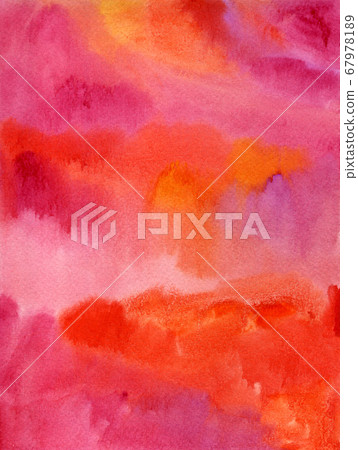Hand drawing watercolor in red and orange... - Stock Illustration ...
