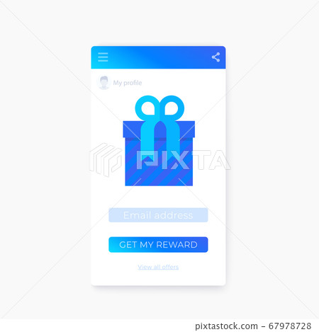 Reward, gift app, mobile ui, vector - Stock Illustration [67978728] - PIXTA