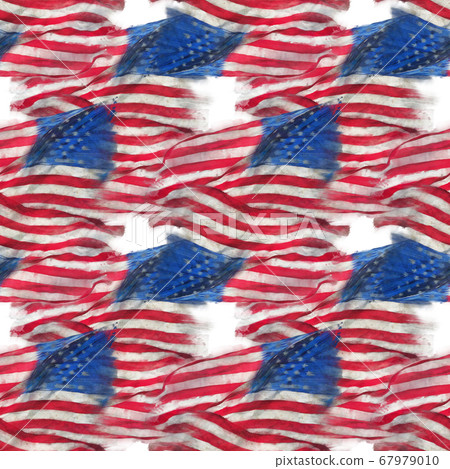seamless watercolor pattern of American flag for - Stock Illustration ...