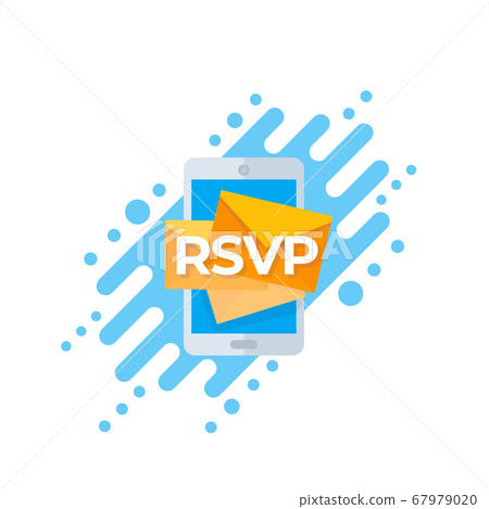 RSVP icon with mobile mail, vector - Stock Illustration [67979020] - PIXTA