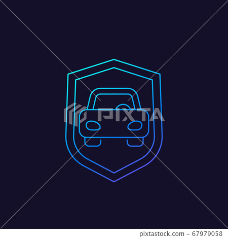 car security icon, linear style - Stock Illustration [67979058] - PIXTA