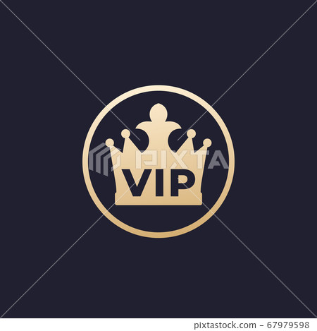 VIP icon with crown, vector design - Stock Illustration [67979598] - PIXTA