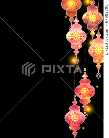 Red turkish lamp illustration background - Stock Illustration [67982798 ...