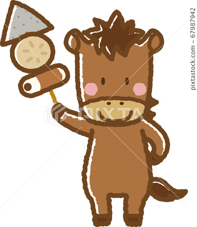 Horse and oden - Stock Illustration [67987942] - PIXTA