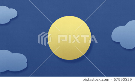 Paper cut full moon background - Stock Illustration [67990539] - PIXTA