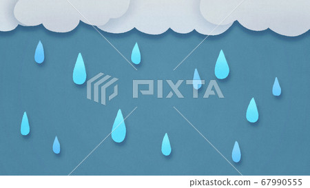 Paper cut rain background - Stock Illustration [67990555] - PIXTA