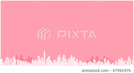 City view Simple cityscape background material - Stock Illustration ...