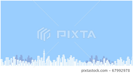 City view Simple cityscape background material - Stock Illustration ...