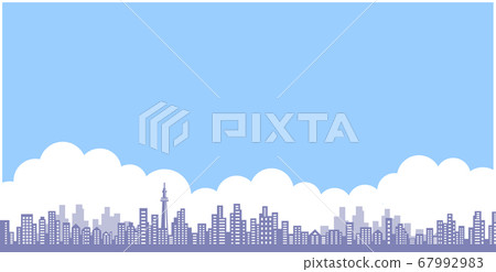 City view Simple cityscape background material - Stock Illustration ...