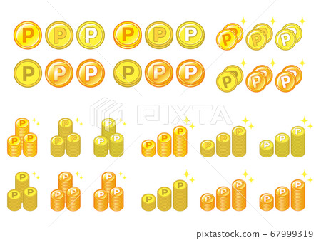 Point coin set - Stock Illustration [67999319] - PIXTA