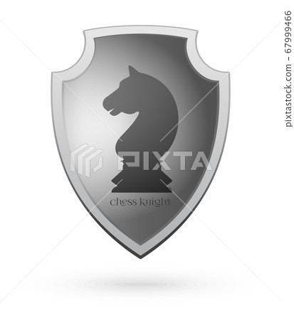 Chess knight on a shield. Chess concept design - Stock Illustration ...