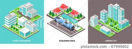 Isometric City Design Concept - Stock Illustration [67999802] - PIXTA