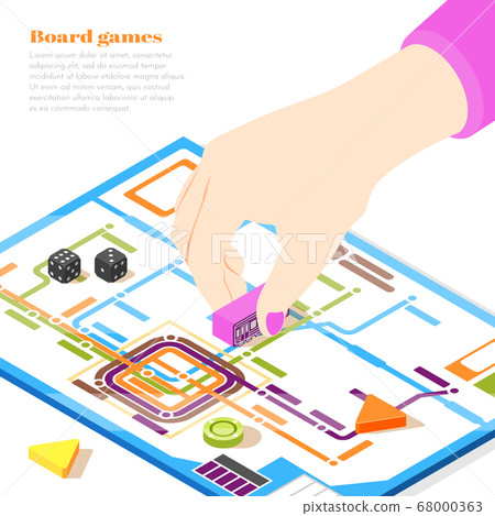 Board Games Isometric Design Concept - Stock Illustration [68000363 ...