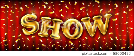 golden show vector poster template with shining - Stock Illustration ...