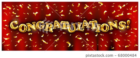 congratulation gold ballons text decoration party - Stock Illustration ...