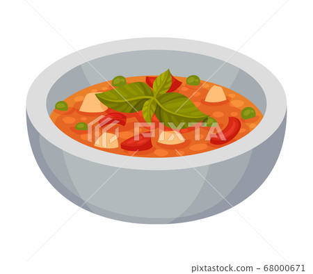 Minestrone Vegetable Soup as Italian Cuisine... - Stock Illustration ...