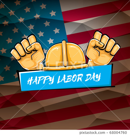 Happy labor day usa vector poster with strong...-插圖素材 [68004760] - PIXTA圖庫