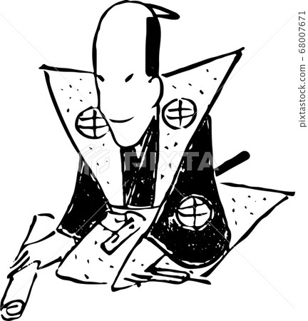 Samurai holding a scroll - Stock Illustration [68007671] - PIXTA