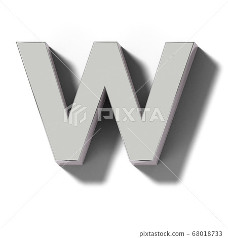Realistic silver letter block W - Stock Illustration [68018733] - PIXTA