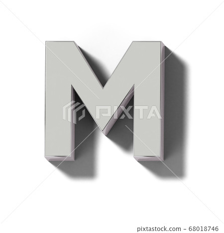M of realistic silver letter block - Stock Illustration [68018746] - PIXTA