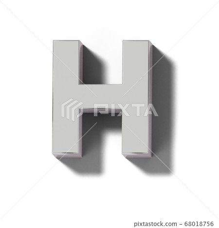Realistic silver letter block H - Stock Illustration [68018756] - PIXTA