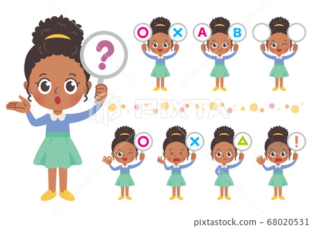 Answer girl full body illustration - Stock Illustration [68020531] - PIXTA