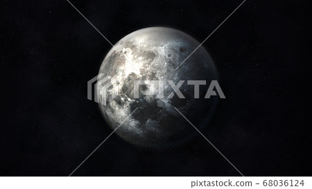 Dark gray realistic image of the moon in space. - Stock Illustration ...