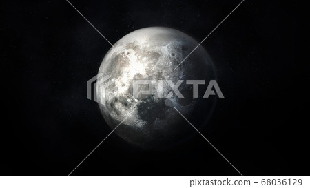 Realistic dark gray image of the moon in space. - Stock Illustration ...