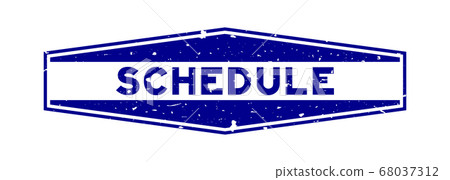 Grunge blue schedule word hexagon rubber seal...-插圖素材 [68037312] - PIXTA圖庫