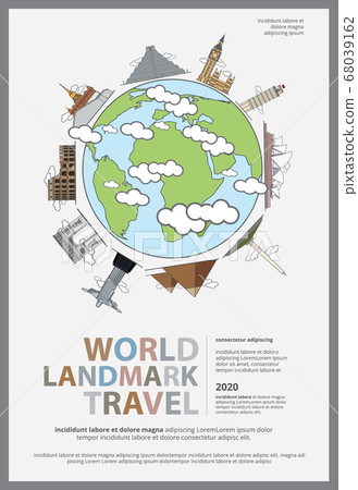 The World Landmark Travel Poster Design...-插圖素材 [68039162] - PIXTA圖庫