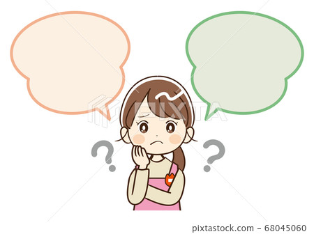 Woman, kindergarten, teacher, speech bubble, doubt - Stock Illustration ...