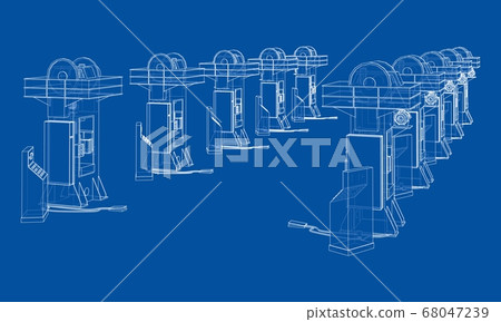 Friction screw press concept outline. Vector - Stock Illustration ...