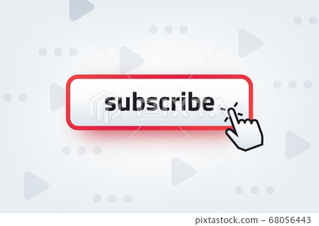 Subscribe button. Clicking hand cursor with... - Stock Illustration [68056443] - PIXTA