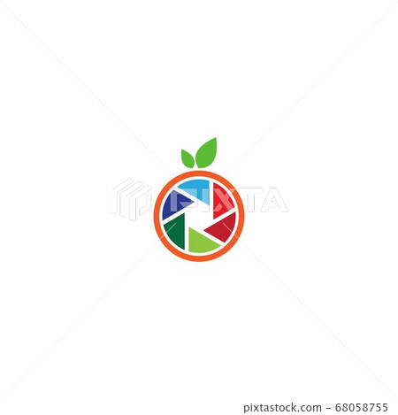 Camera shutter logo orange - Stock Illustration [68058755] - PIXTA