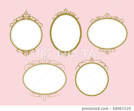 Elegant and cute round frame - Stock Illustration [68061520] - PIXTA